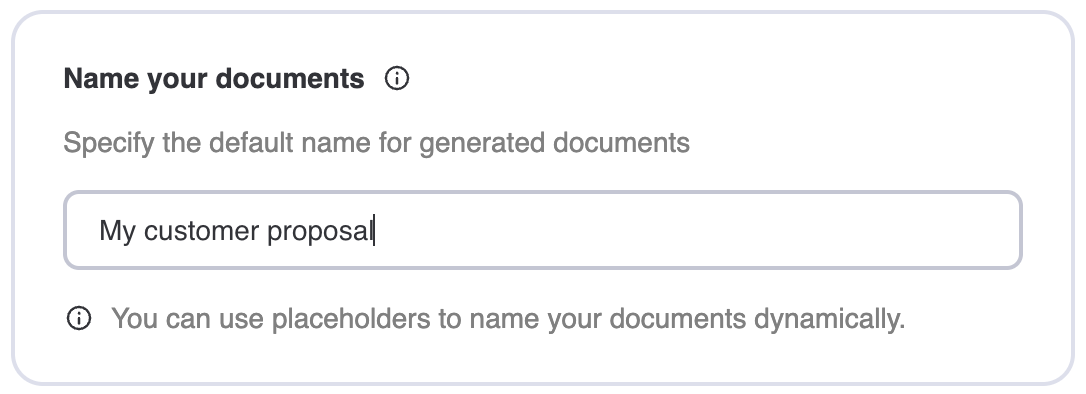 Name your documents – DocuGen help center