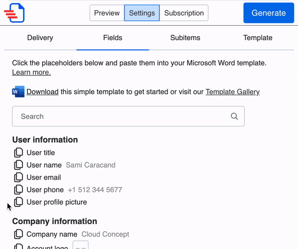 List of DocuGen Placeholders – DocuGen help center