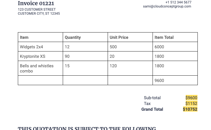 Insert column totals anywhere in a document – DocuGen help center