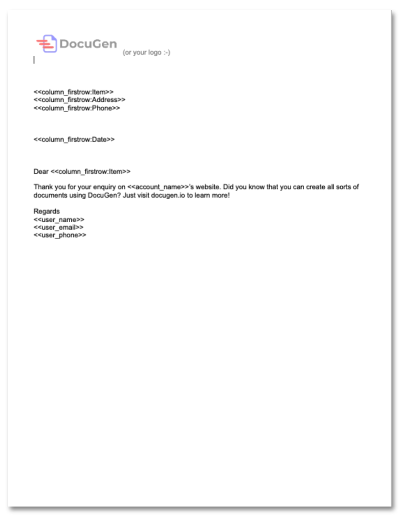 Document template gallery – DocuGen help center